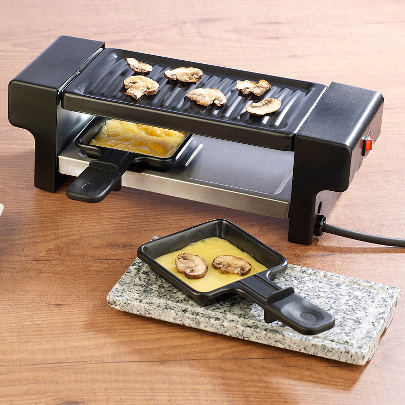 Racletteofen: Raclette für 2 mit Grillaufsatz & heißem Stein, 350 Watt ...