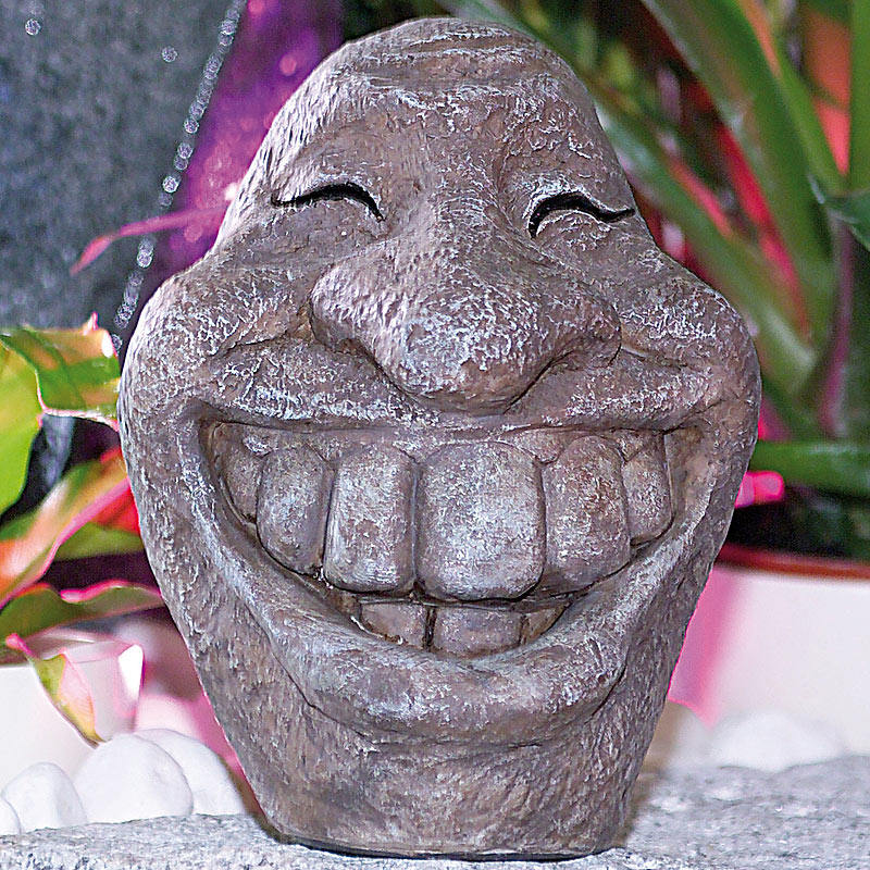 Garten Deko: Steingesicht "Smiley" (Gartendekoration) | eBay
