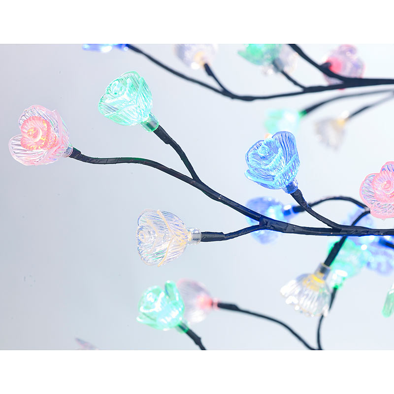 Leuchtbaum: LED-Deko-Kirschbaum, 336 farbig beleuchtete Blüten, 180 cm ...
