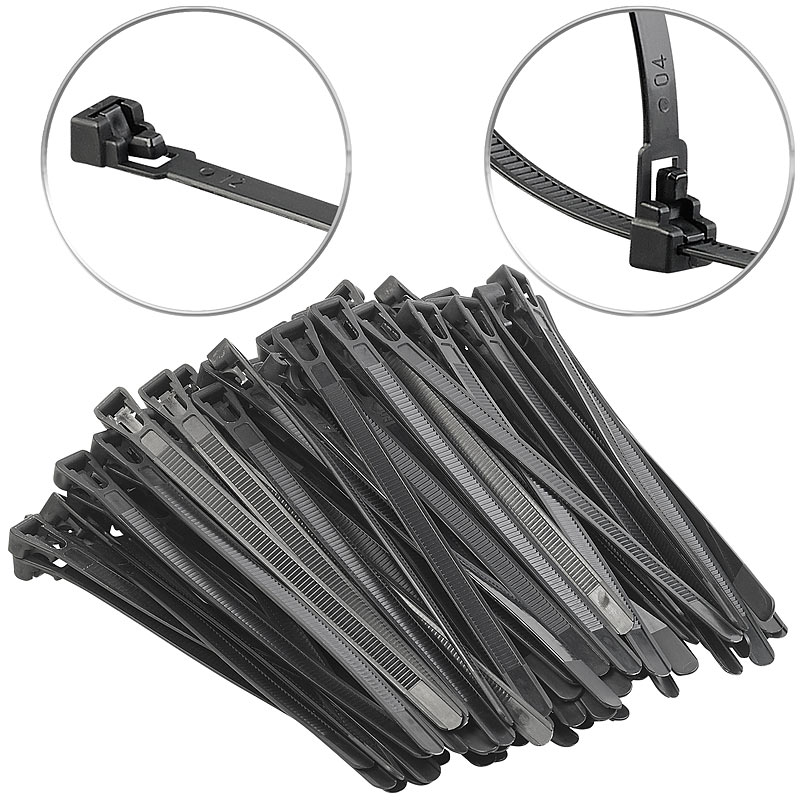 AGT 400er-Set wiederverschließbare Kabelbinder, 150/200/250/300 x 7,6 ...