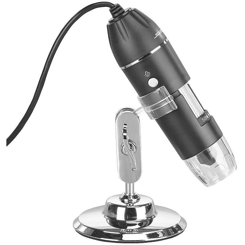 Microskop: Digitales USB-Mikroskop mit Kamera & Ständer, 1600-fache ...